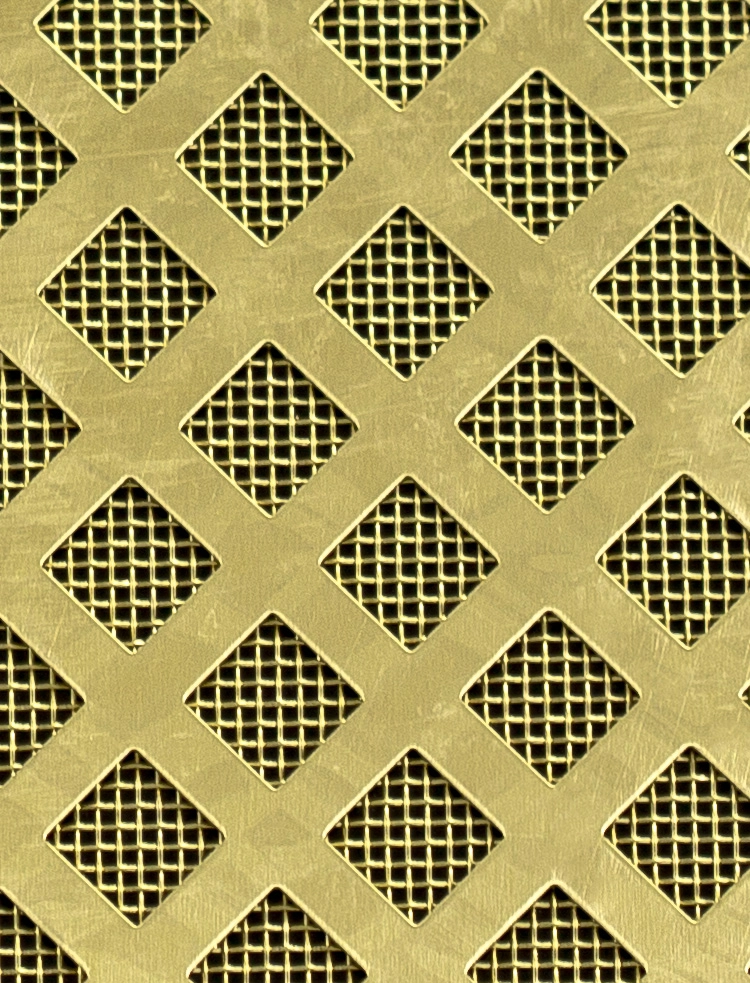 Mesh Grill Lattice Brass 1X.665M With Brass Backing Mesh Cut To Size